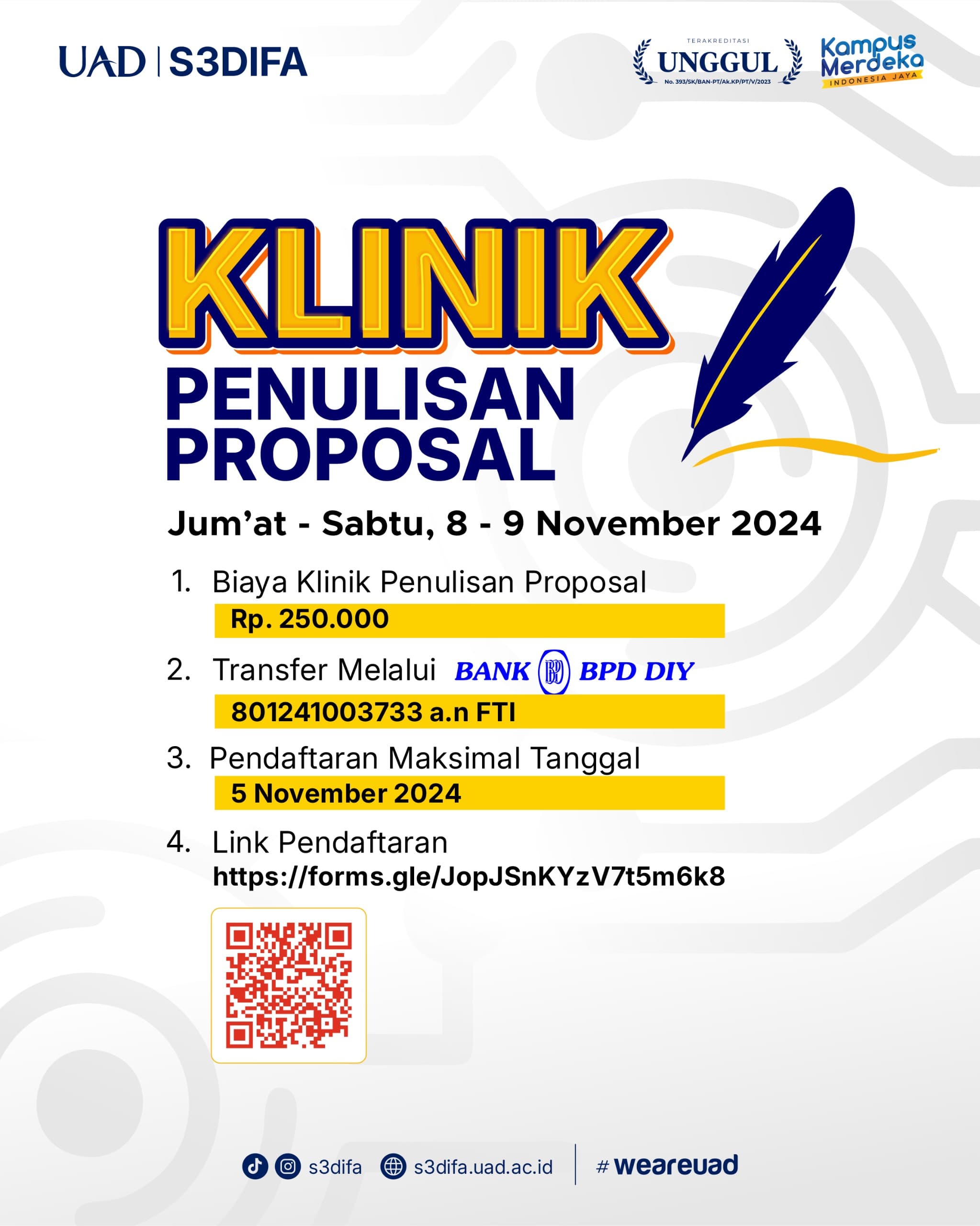 KLINIK PENULISAN PROPOSAL - Program Studi Informatika Program Doktor (S3DIFA)